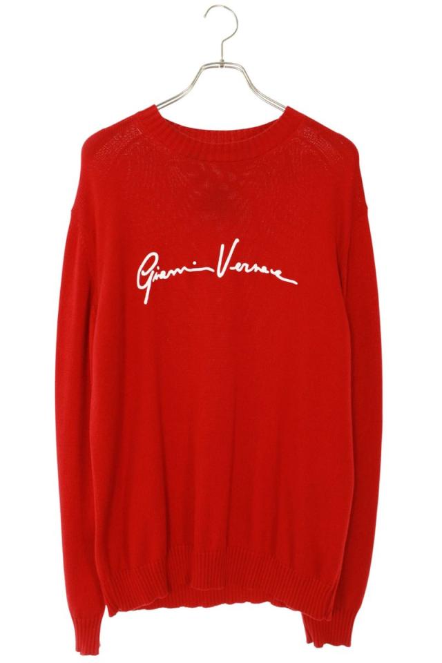 ヴェルサーチェ サイズ:50  A85006 ロゴ刺繍ニット 中古 BS99