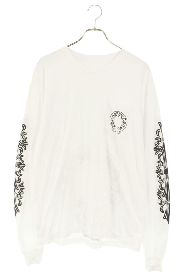 クロムハーツ サイズ:XL  CH L S  1 袖フローラルプリント長袖カットソー 中古 FK04