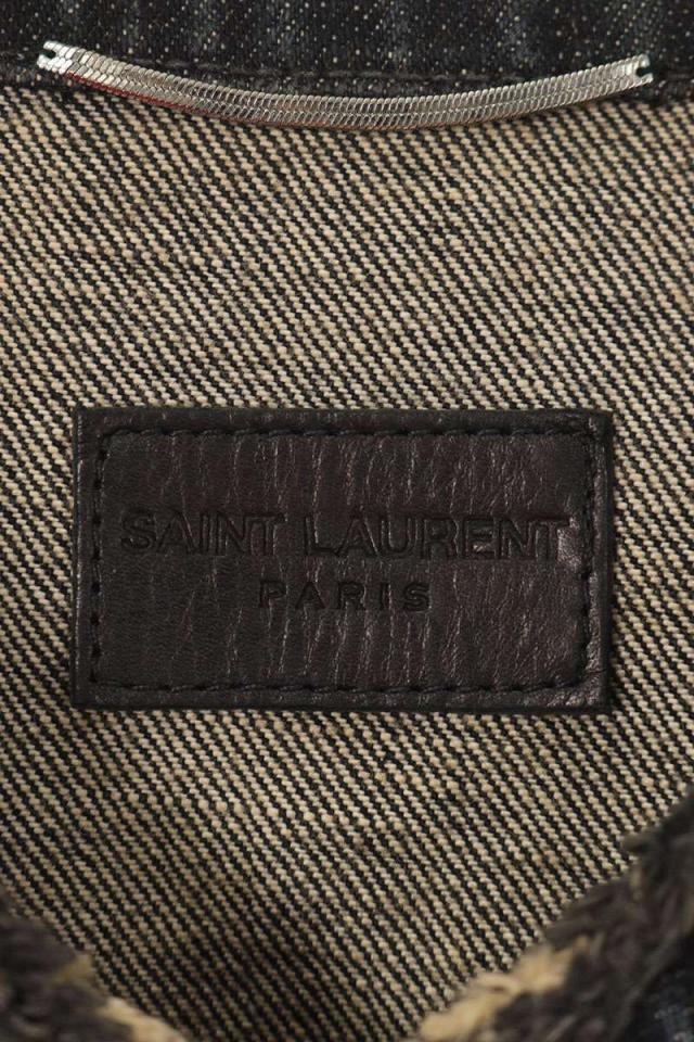 サンローランパリ サイズ:XS  315422 YU068 レザーストラップ付デニムベスト 中古 BS99 サンローランパリ サイズ:XS 315422 YU068 レザーストラップ付デニム