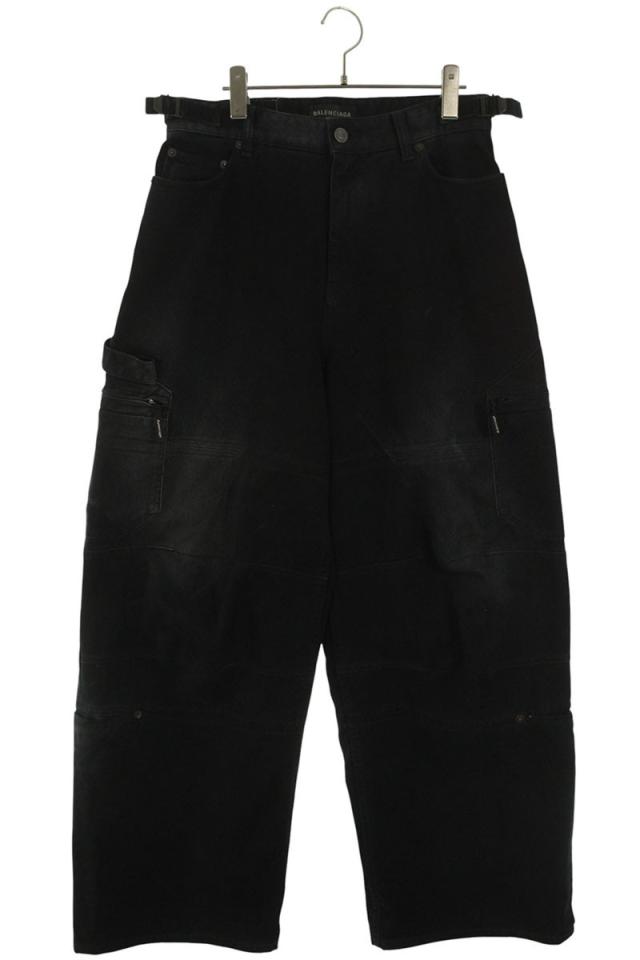 バレンシアガ サイズ:XS  23AW  767971 TNW11 ソフトレフトハンド ワイドカーゴデニムパンツ 中古 SB01