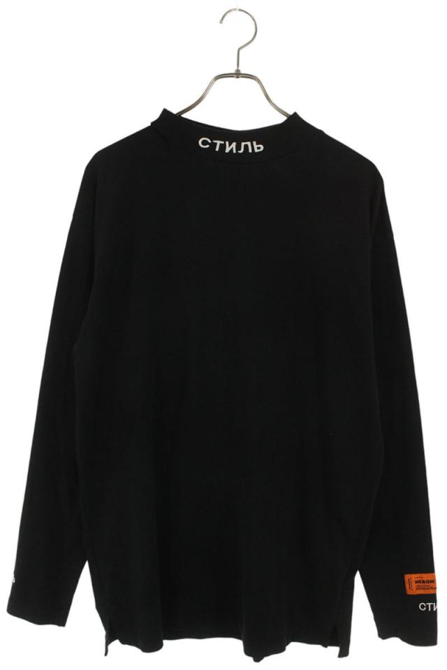 ヘロンプレストン サイズ:S  HMAB001S18600010 ロゴ刺繍モックネック長袖カットソー 中古 BS99