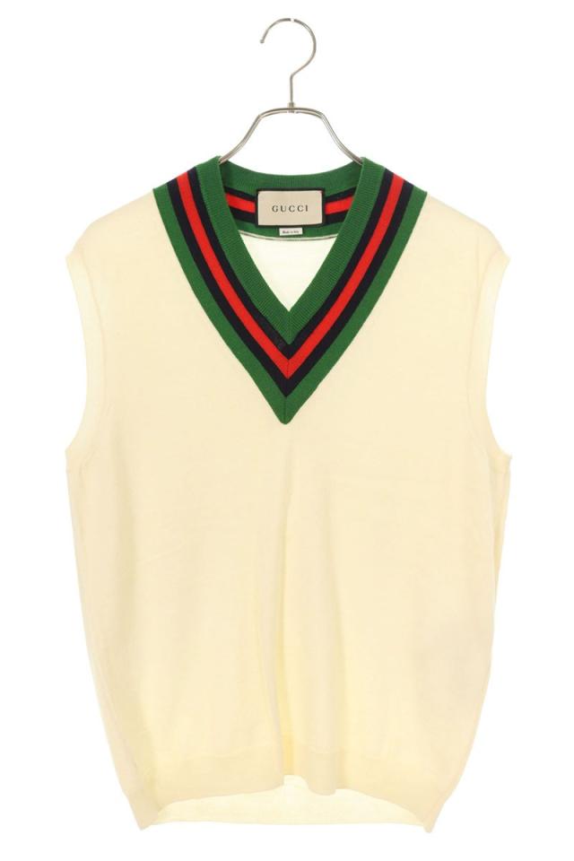 グッチ サイズ:M  576803 XKAUK シェリーラインVネックニットベスト 中古 BS99
