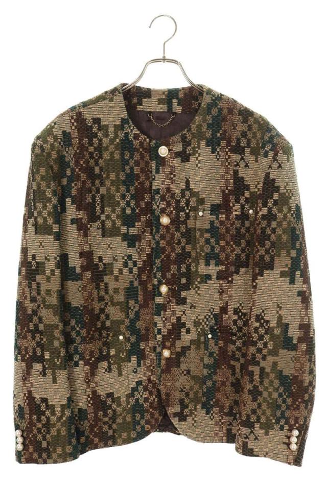 ルイヴィトン サイズ:50  RM241 GRS HQJ69E シックカラーレスカシミヤプレンドダミエツイードジャケット 中古 SB01