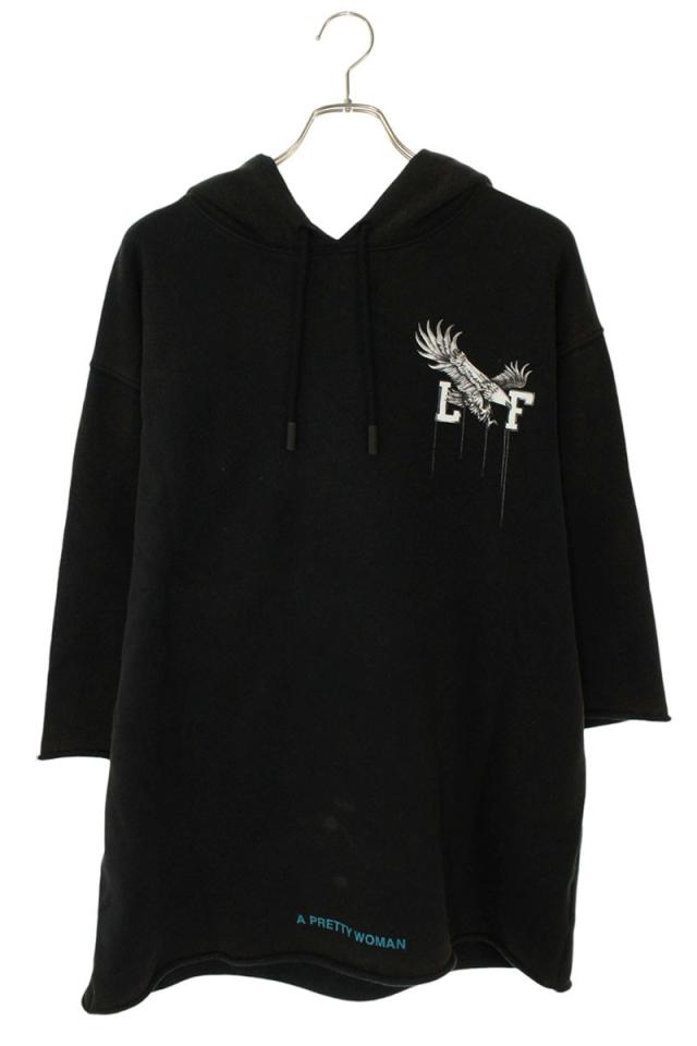 オフホワイト サイズ:S イーグルプリントユーズド加工プルオーバーパーカー 中古 BS99