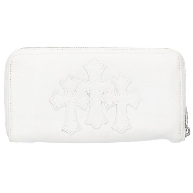 クロムハーツ   REC F ZIP 3クロスラウンドジップレザーウォレット財布 中古 GZ11