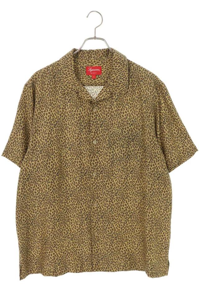 シュプリーム サイズ:L  22SS  Leopard Silk S S Shirt レオパードシルク半袖シャツ 中古 BS99