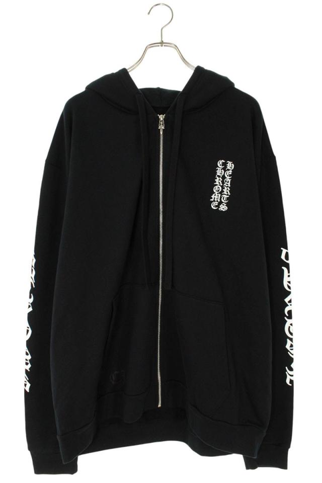 クロムハーツ サイズ:XL  SWTSHRT HD ZIP アームロゴプリントジップアップパーカー 中古 GZ11