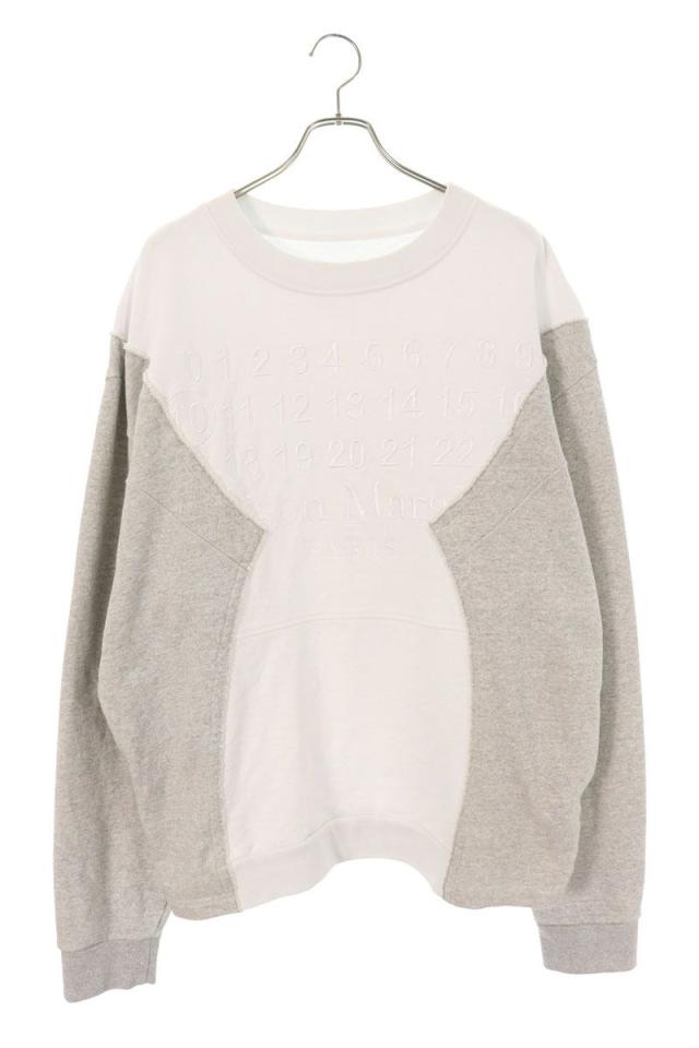 メゾンマルジェラ サイズ:50  S50GU0129 再構築ロゴ刺繍クルーネックスウェット 中古 OM10