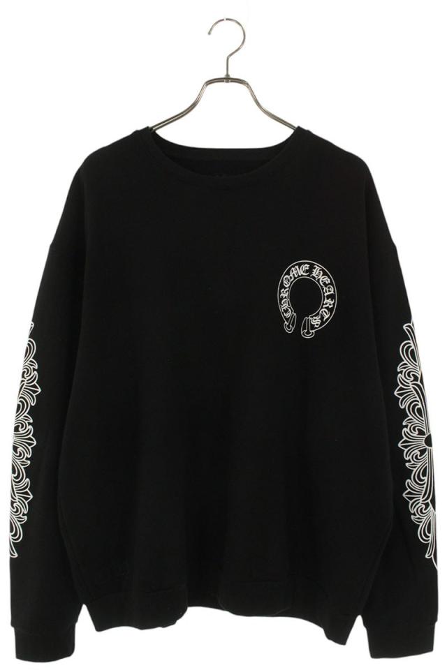クロムハーツ サイズ:XL  SWTSHRT PLVR バックホースシュー袖フローラルプリントスウェット 中古 SJ02