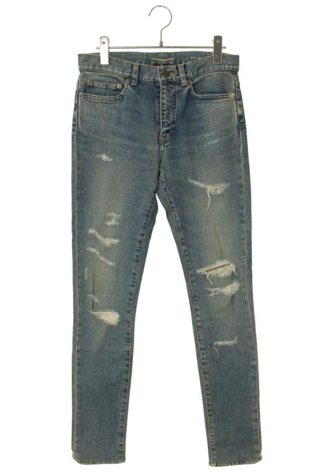 サンローランパリ サイズ:28インチ  396697 Y419I クラッシュ加工デニムパンツ 中古 BS99