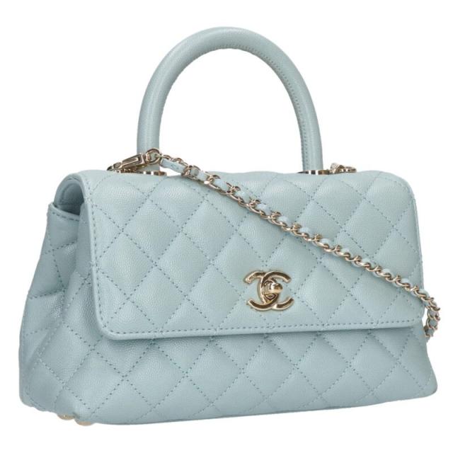 シャネル サイズ:24  A92990 ココハンドル キャビアスキンチェーン2WAYハンドバッグ 中古 GZ14