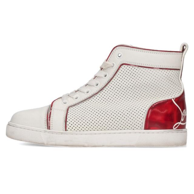 クリスチャンルブタン サイズ:36  FUN LOUIS WOMAN FLAT ヒールロゴパンチングハイカットスニーカー 中古 BS99