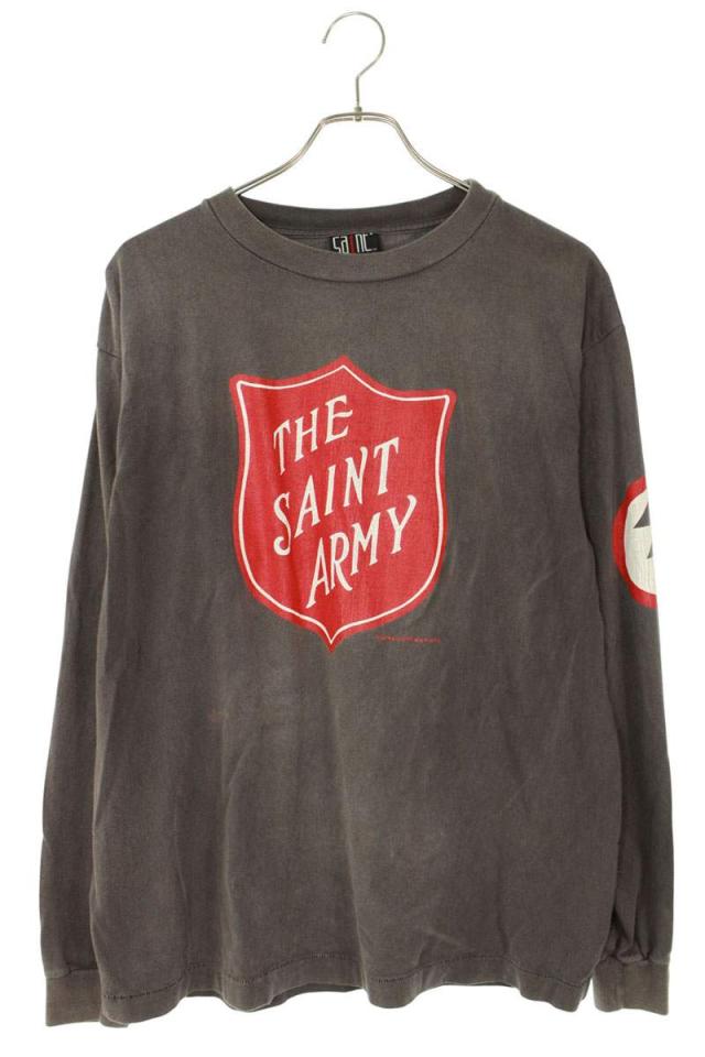 セントマイケル サイズ:S  22SS  SM-S22-0000-032 グラフィックロゴヴィンテージ加工長袖カットソー 中古 OM10