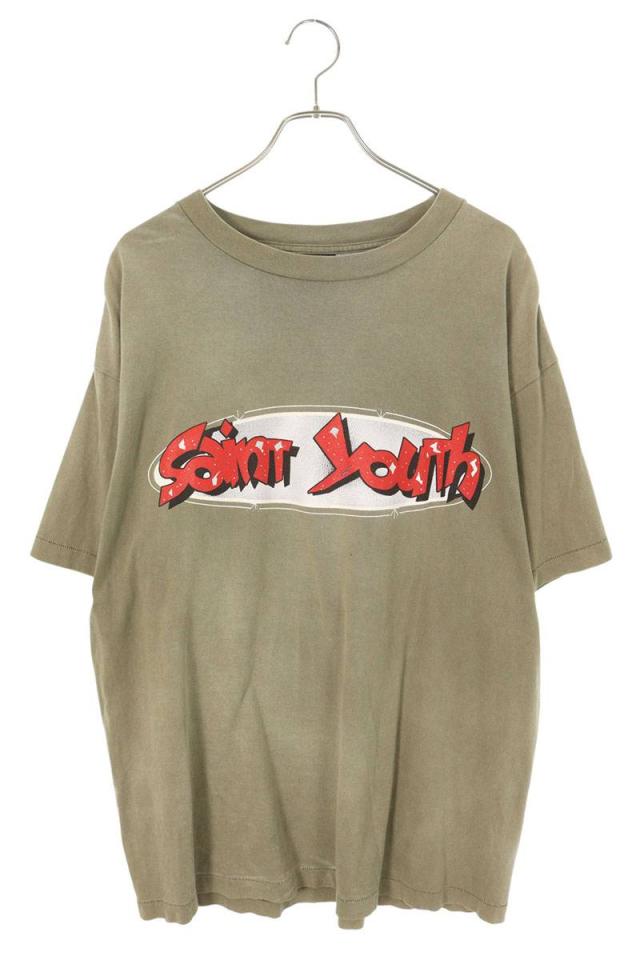 セントマイケル サイズ:XL  SM-S22-0000-024 ヴィンテージ加工IN HEAVENプリントTシャツ 中古 BS99