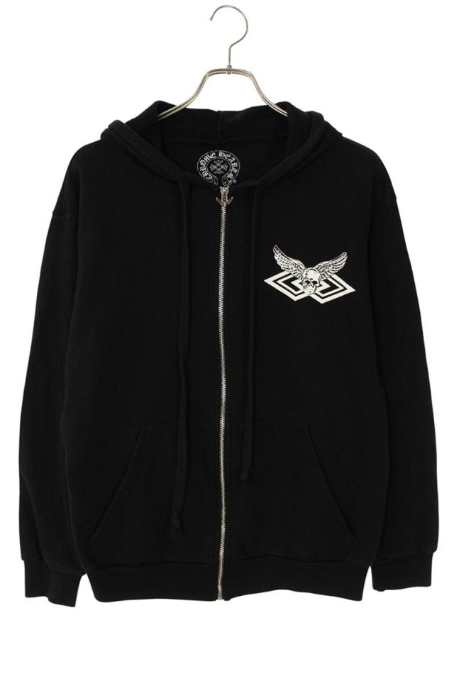 クロムハーツ サイズ:L  SWTSHRT HD ZIP バックFOTIプリントジップアップパーカー 中古 SJ02