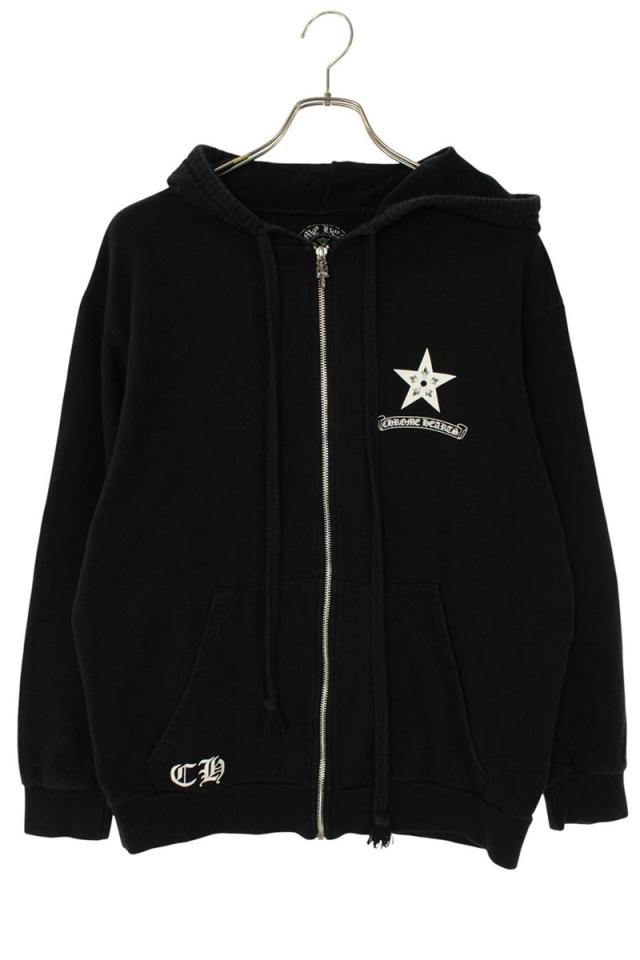 クロムハーツ サイズ:XL  SWTSHRT HD ZIP バックスタープリントジップアップパーカー 中古 SJ02