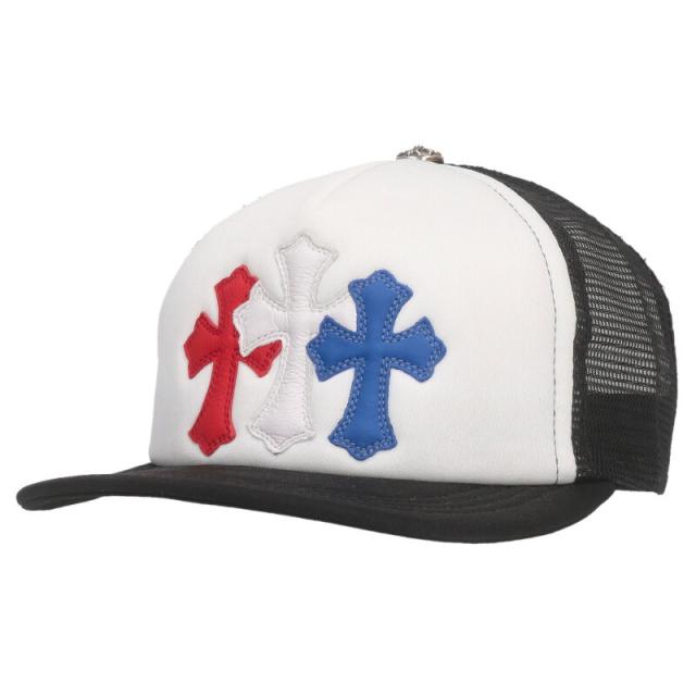 クロムハーツ   TRUCKER CAP トラッカーキャップ 3セメタリーレザーパッチメッシュキャップ 中古 SJ02