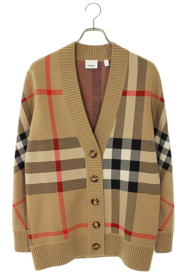 バーバリー サイズ:XS  8039153 ノバチェックテクニカルウールジャカードカーディガン 中古 OM10