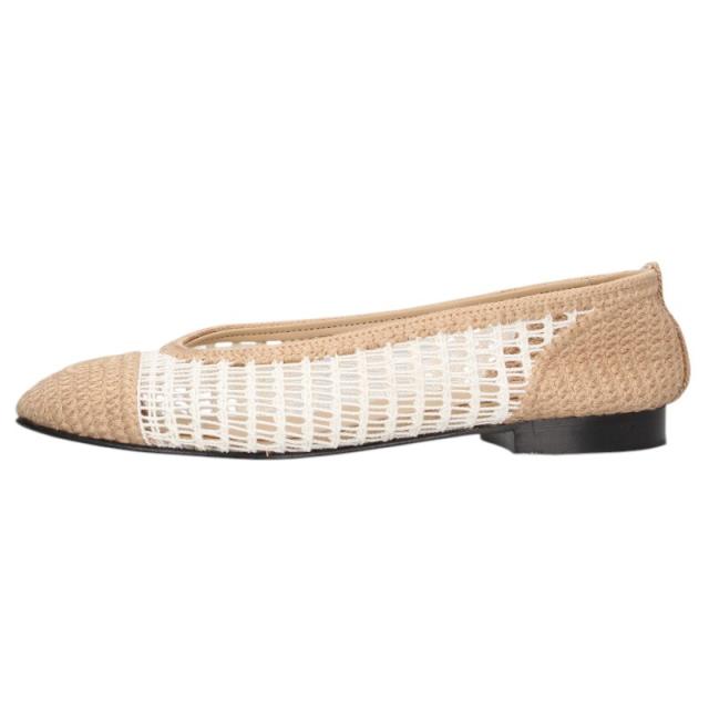 シャネル サイズ:37.5  25SS  G46352 ココマークバレリーナフラットシューズ 中古 BS99