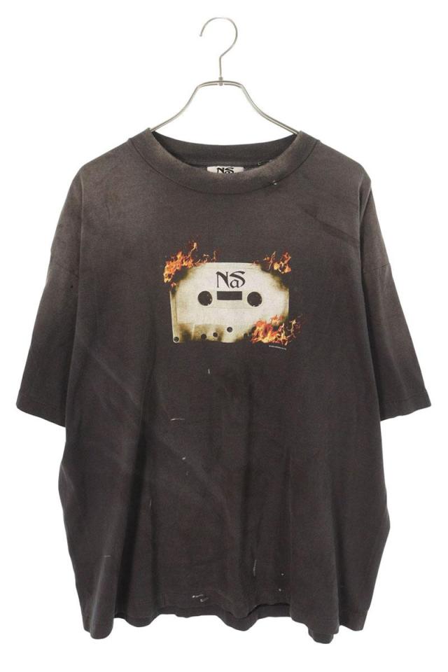 セントマイケル サイズ:XL  SM-HR1-0000-C20 ×NaS ヴィンテージ加工プリントTシャツ 中古 BS99