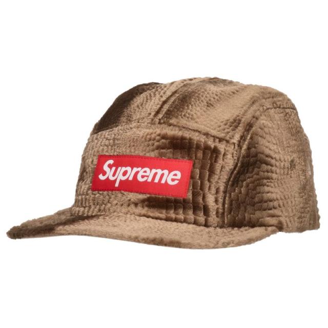 シュプリーム   16AW  Croc Embossed Velvet Camp Cap エンボスベロアキャップ 中古 BS99