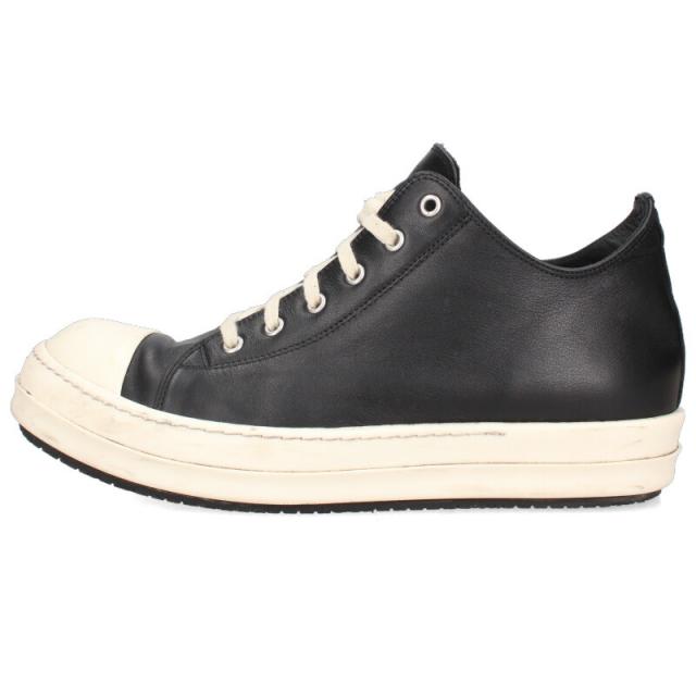 リックオウエンス サイズ:44  RAMONES LOW ラモーンズレザーローカットスニーカー 中古 SB01