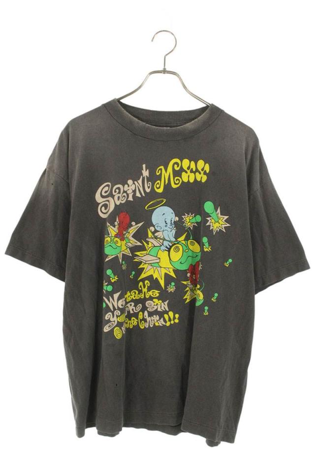 セントマイケル サイズ:L  SM-HR8-0000-014 キャラクタープリント加工Tシャツ 中古 SB01