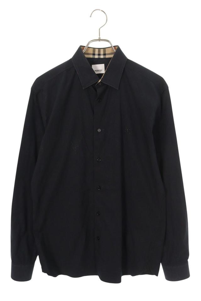 バーバリー サイズ:S  8071799 襟ノバチェックロゴ刺繍長袖シャツ 中古 BS99
