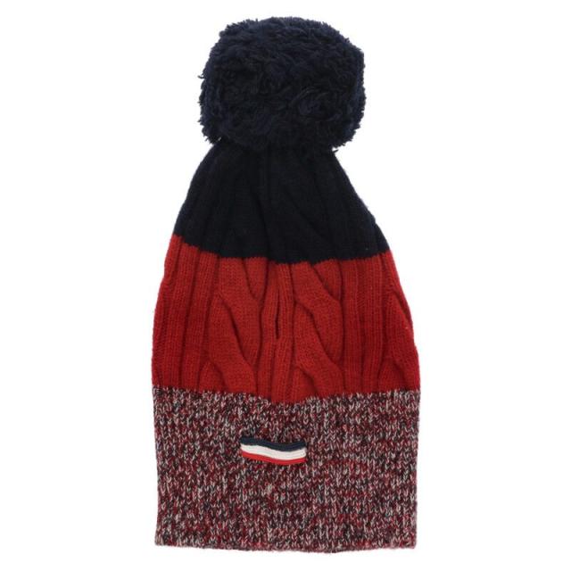 モンクレールガムブルー  ローゲージ切替ニット帽 中古 BS99