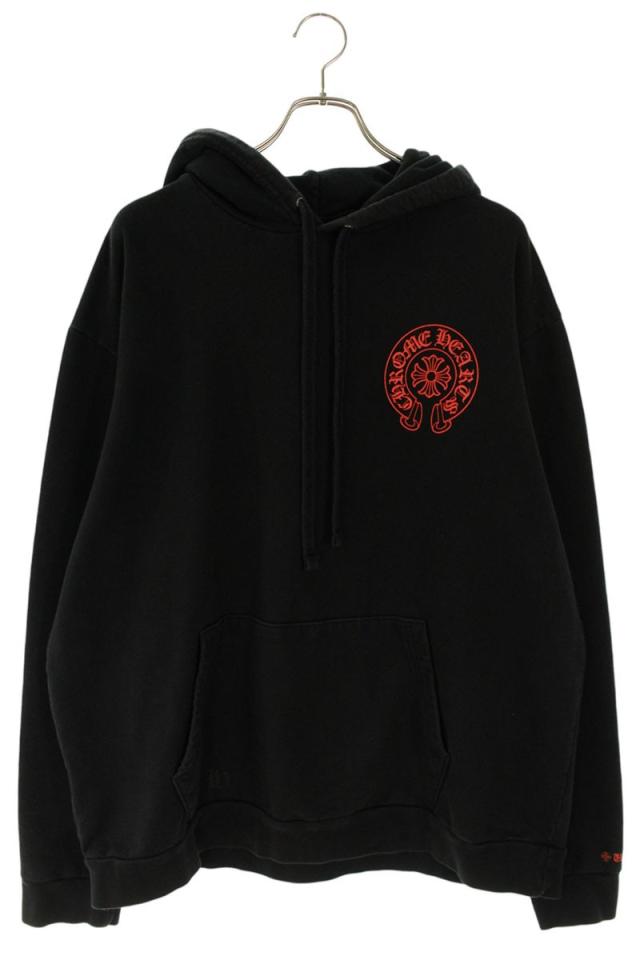 クロムハーツ サイズ:XL  WWW.CHROMEHEARTS.COM HOODIE オンライン限定ホースシューバックプリントプルオーバーパーカー 中古 OS06