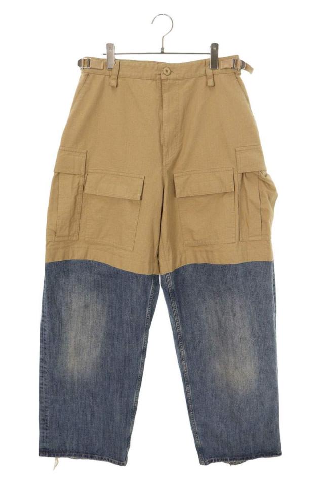 バレンシアガ サイズ:XS  746492 TKP27 レングス切替パッチドカーゴデニムパンツ 中古 BS99