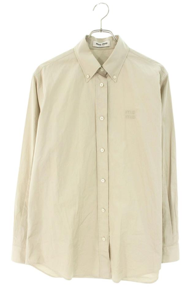 ミュウミュウ サイズ:40  MK1693 ロゴ刺繍オーバーサイズ長袖シャツ 中古 SS13