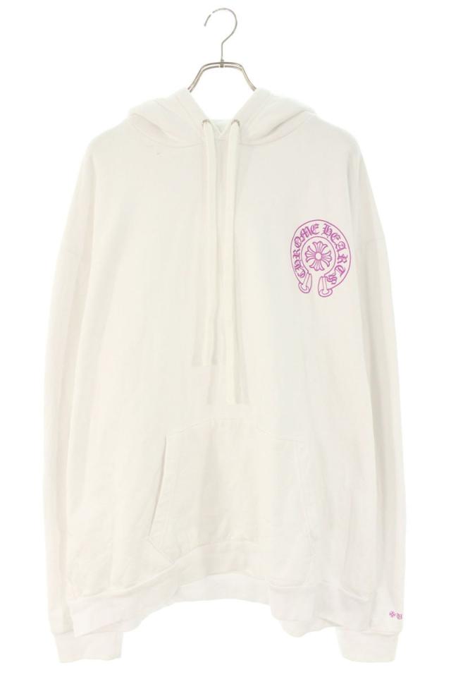 クロムハーツ サイズ:XXL  WWW.CHROMEHEARTS.COM HOODIE オンライン限定ホースシューバックプリントプルオーバーパーカー 中古 SS13