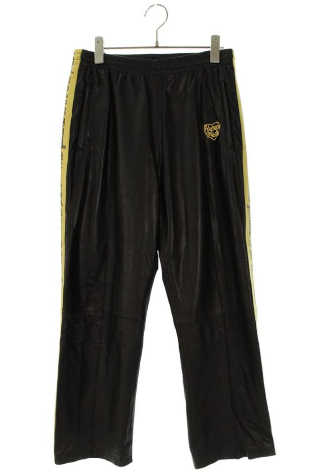 ヒューマンメイド サイズ:S サイドラインレザートラックロングパンツ 中古 FK04