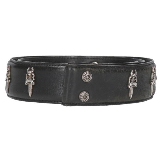 クロムハーツ サイズ:32  STRAP No5 DGGR #5ダガーローデット レザーベルト 中古 SJ02