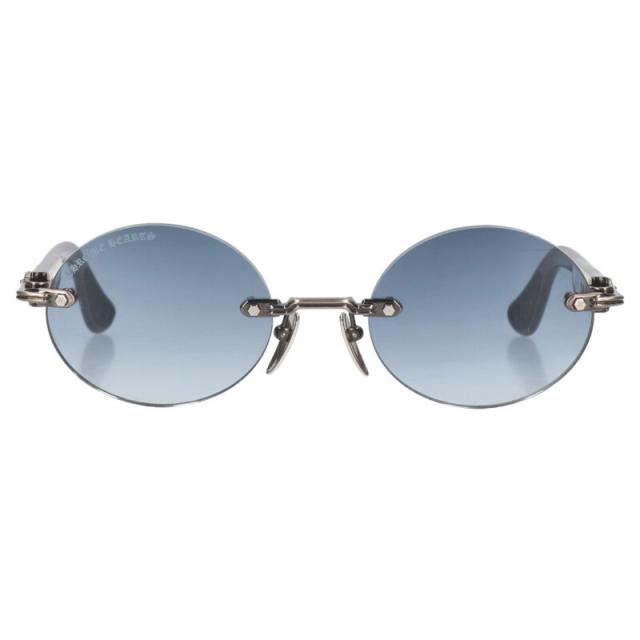 クロムハーツ サイズ:51□21-141  DEEPIII サイドフローラルクロスフレームレスエボニーサングラス 中古 SJ02