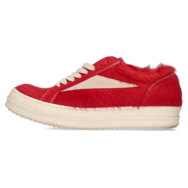 リックオウエンス サイズ:40  LHLLVS VINTAGE SNEAKS ヘアカーフレザーローカットスニーカー 中古 FK04
