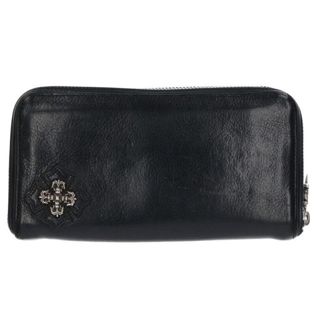 クロムハーツ RC F ZP2 フィリグリープラス装飾ラウンドジップレザーウォレット財布 中古 SJ02