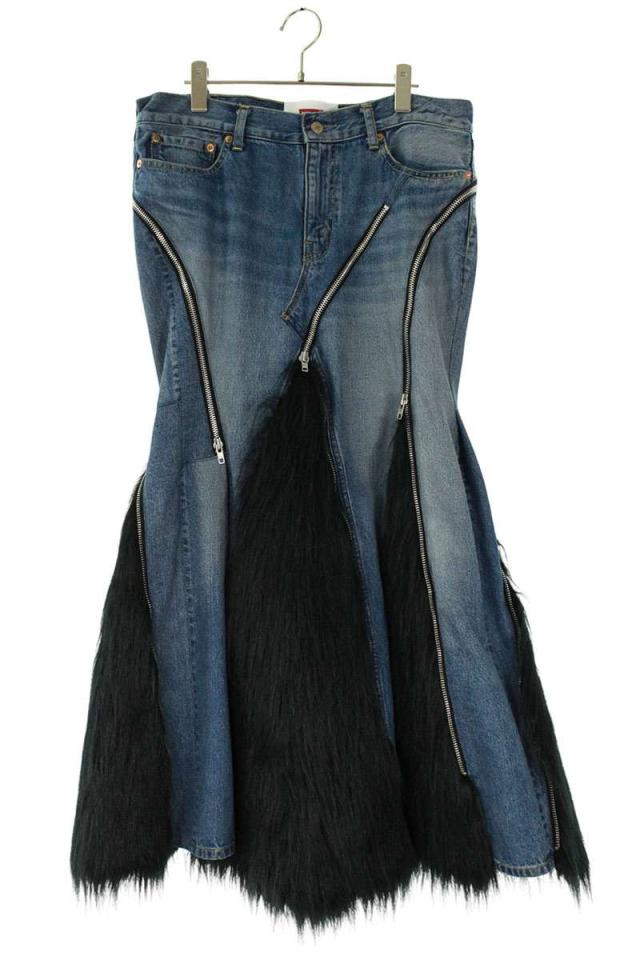 コムデギャルソンジュンヤワタナベ  リーバイス サイズ:L  JP-S201 フェイクファージップディテールスカート 中古 BS99