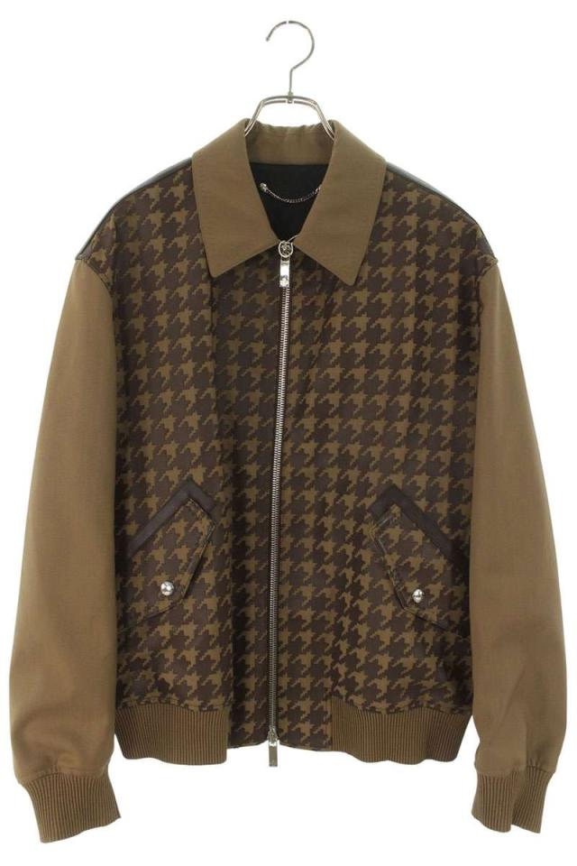 ベルルッティ サイズ:50  R20OBL99-001 千鳥格子レザー切り替えジップアップブルゾン 中古 BS99