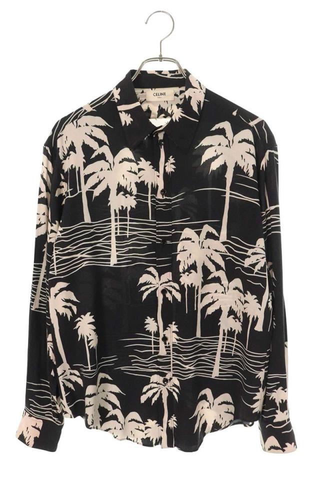 セリーヌ サイズ:39  2C028466M パームツリークラシック長袖シャツ 中古 BS99