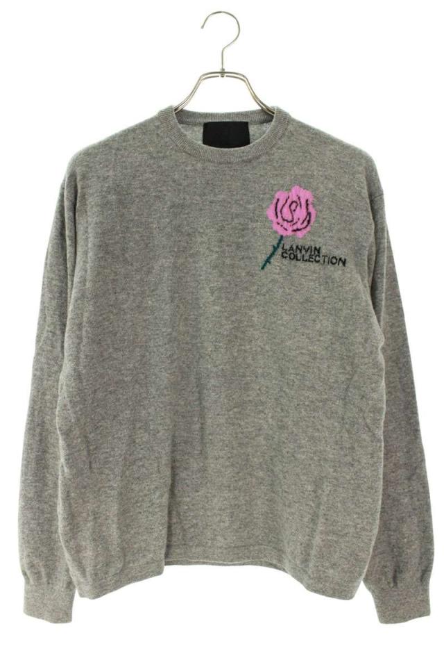 ランバンコレクション サイズ:50  LA-NR-73410 フラワーデザインクルーネックニット 中古 BS99