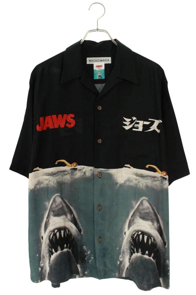 ワコマリア サイズ:L  25SS  JAWS S S Hawaiian SHIRT ムービープリント長袖シャツ 中古 BS99