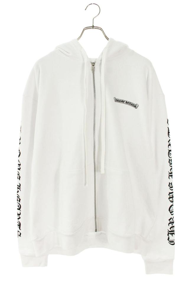 クロムハーツ サイズ:L  SWTSHRT HD ZIP バックラベルプリントジップアップパーカー 中古 SJ02
