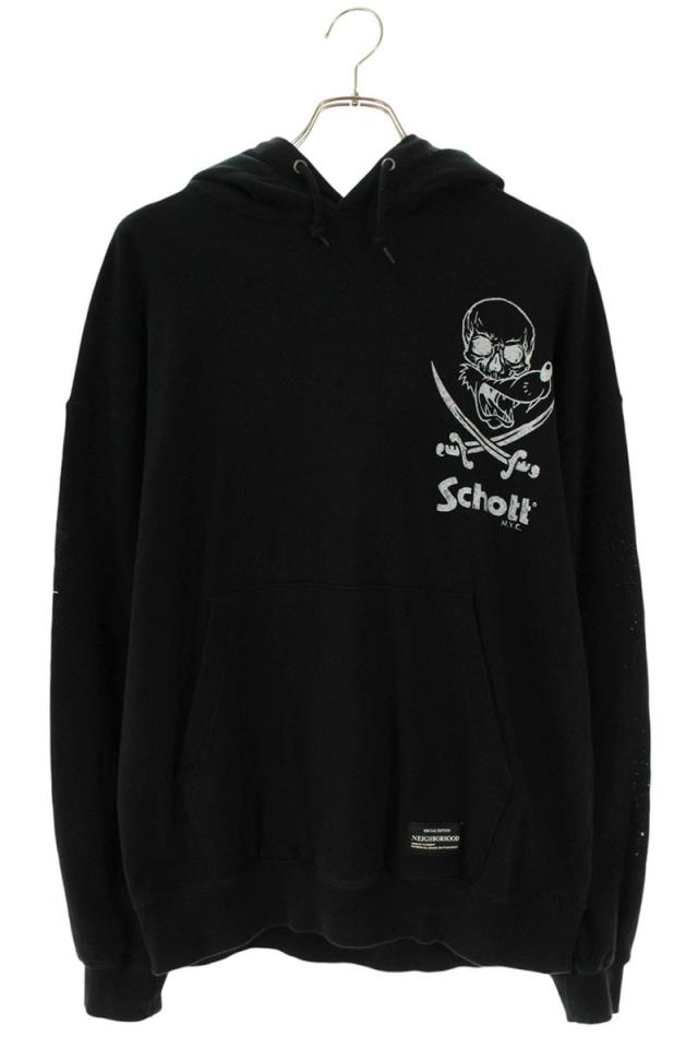 ショット  ネイバーフッド サイズ:M  NH KOSTAS SEREMETIS HOODED SWEAT バックプリントプルオーバーパーカー 中古 BS99