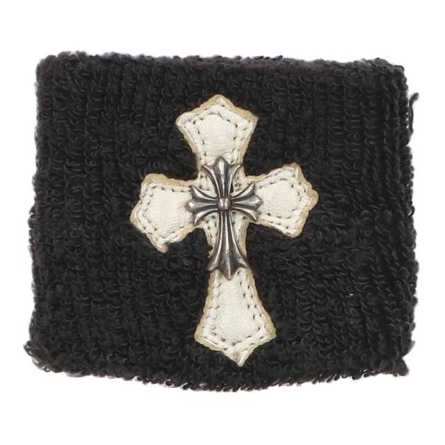 クロムハーツ  オールドタイニーCHクロスレザーパッチリストバンド 中古 GZ11