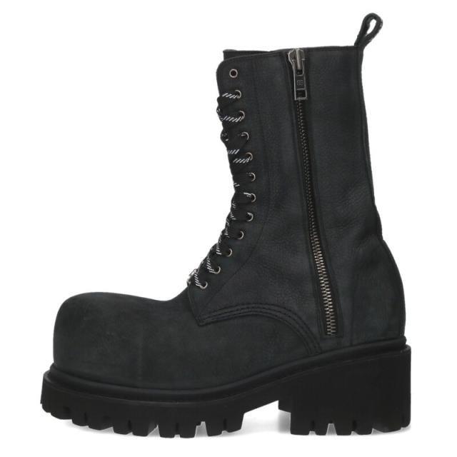 バレンシアガ サイズ:41  STOMPER ストンパーグレインカーフスキンレースアップブーツ 中古 SB01