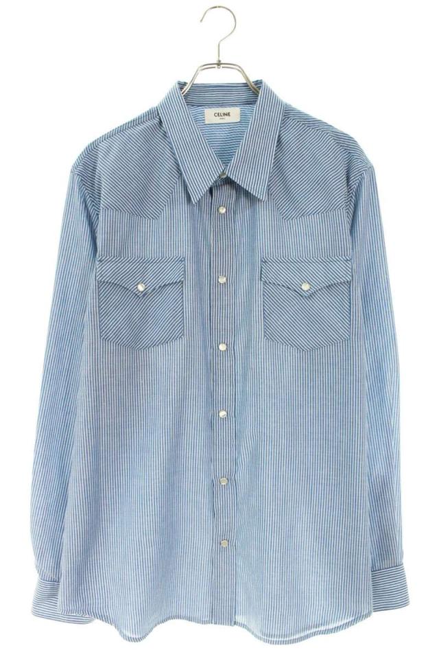 セリーヌ サイズ:43  2C892777V ストライプ長袖シャツ 中古 OM10