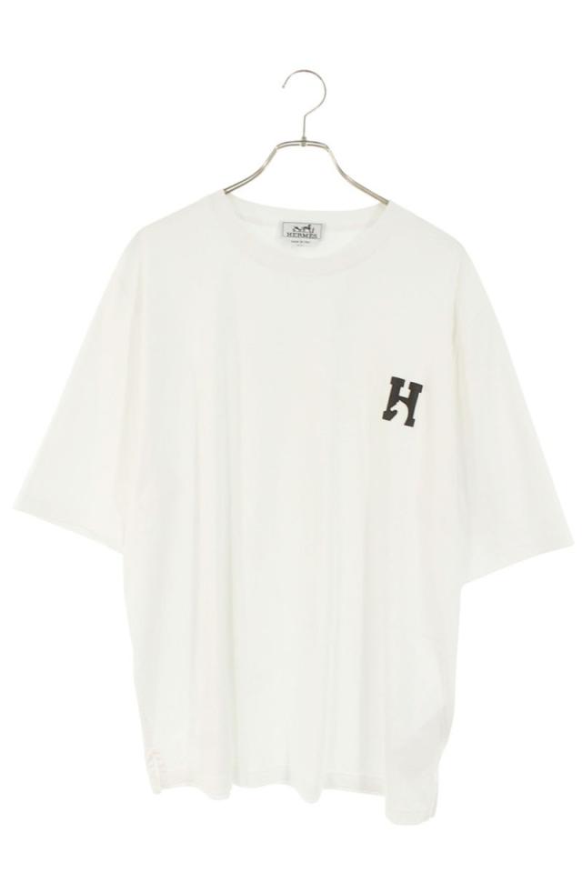 エルメス サイズ:XL  H567810HA HロゴレザーパッチTシャツ 中古 BS99
