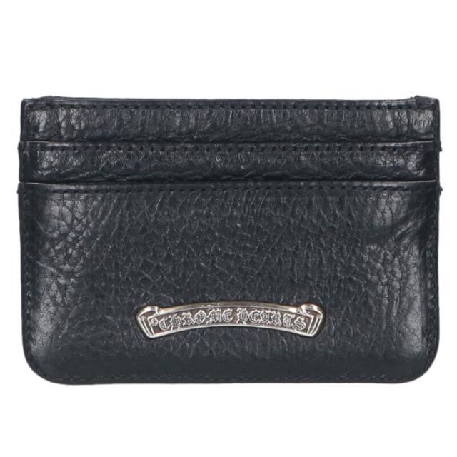 クロムハーツ   DOUBLE SIDEダブルサイド スクロールラベル付レザーカードケース 中古 SJ02